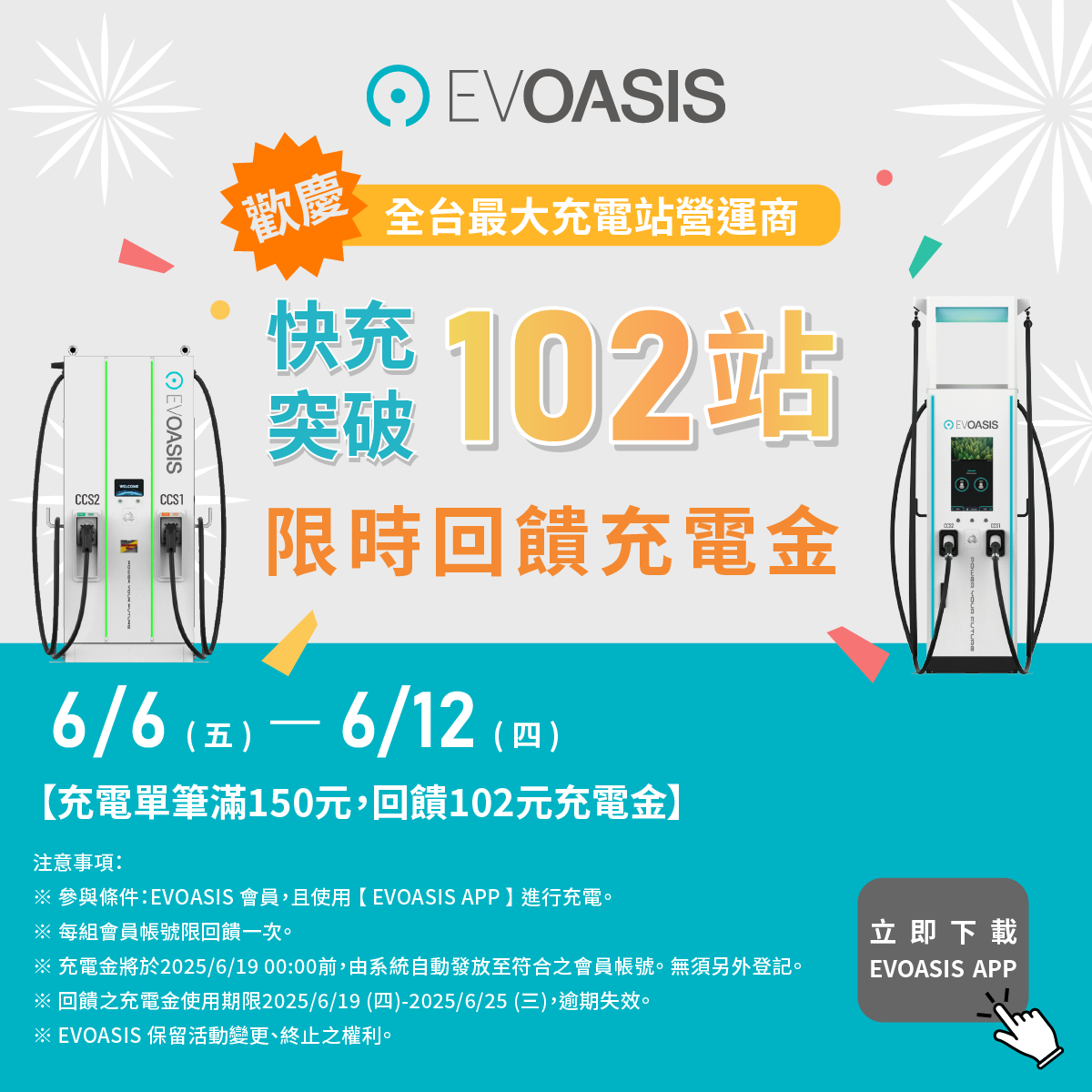 【浮浪新聞】EVOASIS 超充站點突破 102 站！限時回饋 102 元，雙北新站即將爆發登場 – Car 浮浪